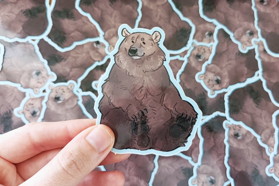 Brown Bear Animal Vinyl Sticker - Etsy