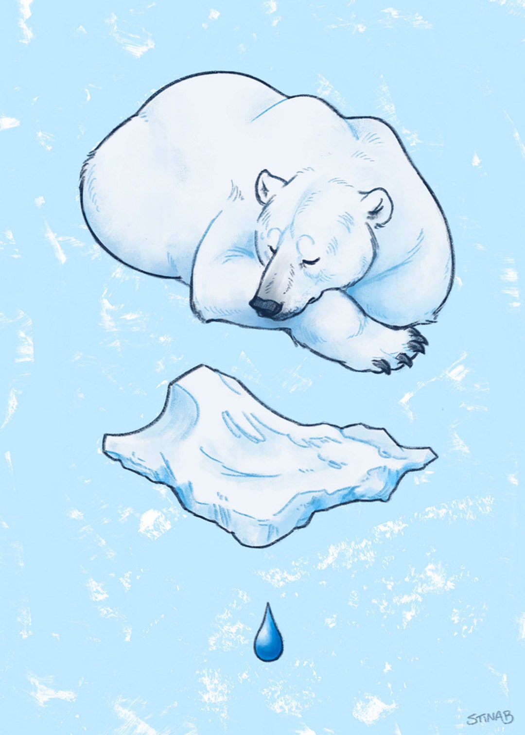 Polar Bear Ice Print / Small Art Print - Etsy