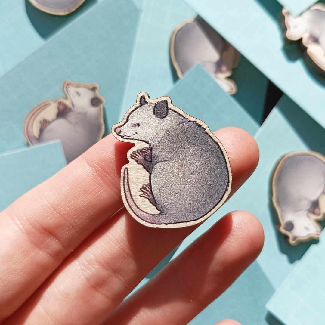 Virginia Opossum Wooden Pin - Etsy