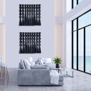 READY TO SHIP/ Black Wall Hanging/ Neutral Wall Art/ Fiber Art ...