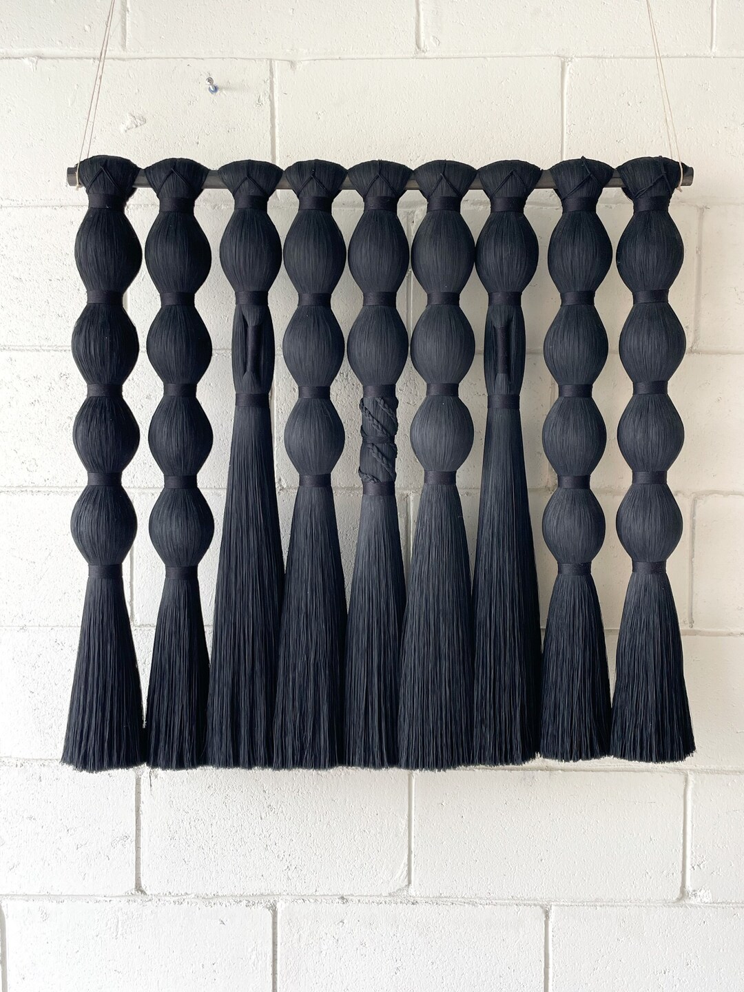 READY TO SHIP/ Black Wall Hanging/ Neutral Wall Art/ Fiber Art ...
