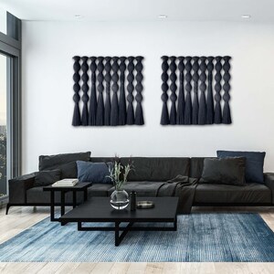 READY TO SHIP/ Black Wall Hanging/ Neutral Wall Art/ Fiber Art ...