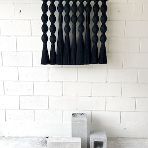 READY TO SHIP/ Black Wall Hanging/ Neutral Wall Art/ Fiber Art ...