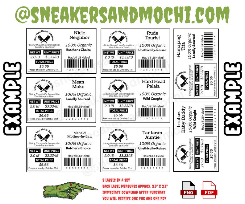 Creepy Halloween Treat Labels - Hawai'i Edition|parody| - Etsy