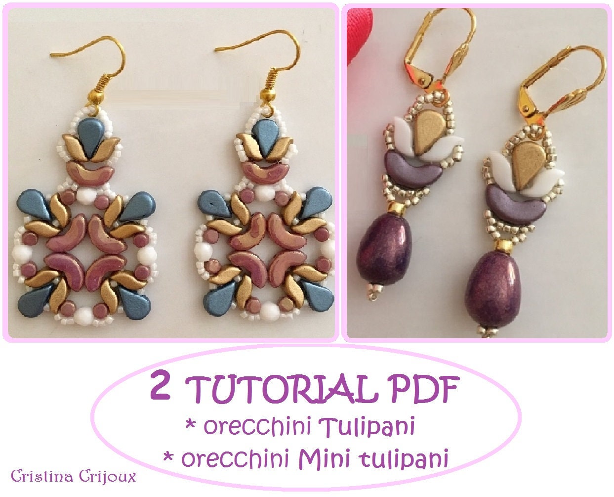 Tulips Earrings Tutorial Beading Pattern Earrings Pattern Arcos ...