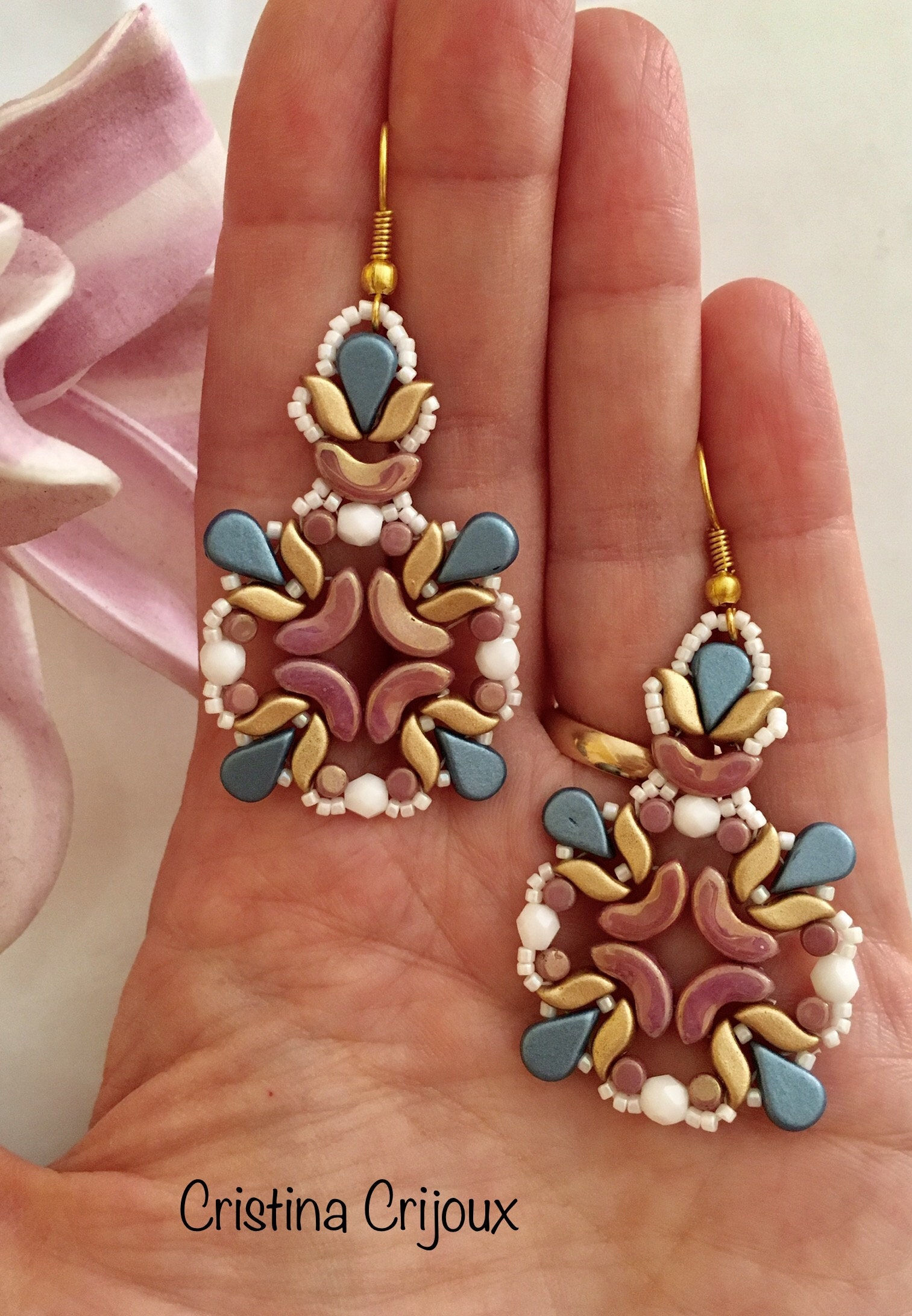 Tulips Earrings Tutorial Beading Pattern Earrings Pattern - Etsy