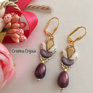 Tulips Earrings Tutorial Beading Pattern Earrings Pattern Arcos ...