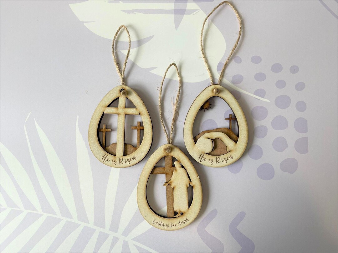 Christian Jesus Easter Egg Baubles/decorations Easter is for Jesus He ...
