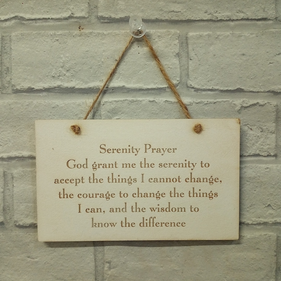Serenity Prayer Plaque Laser Engraved Rustic Wall Hanging - Etsy