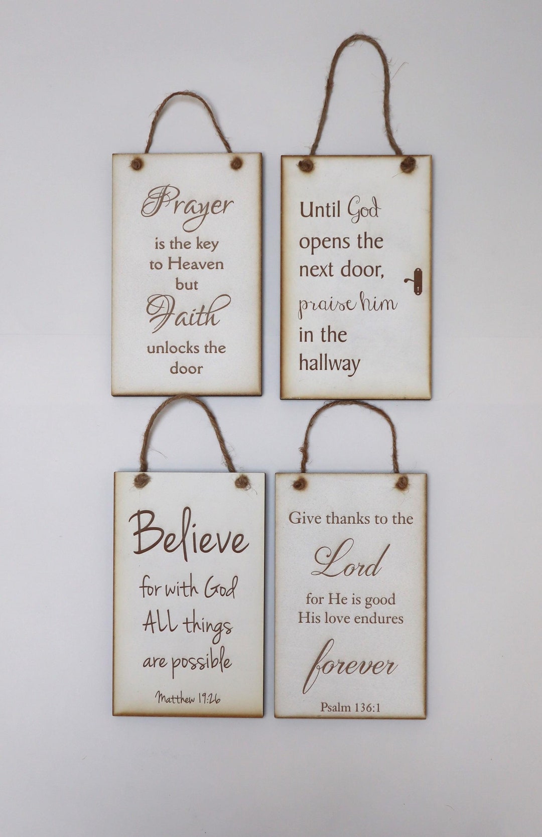 Set of Four Christian Plaques - Laser Engraved Plaques - Christian ...