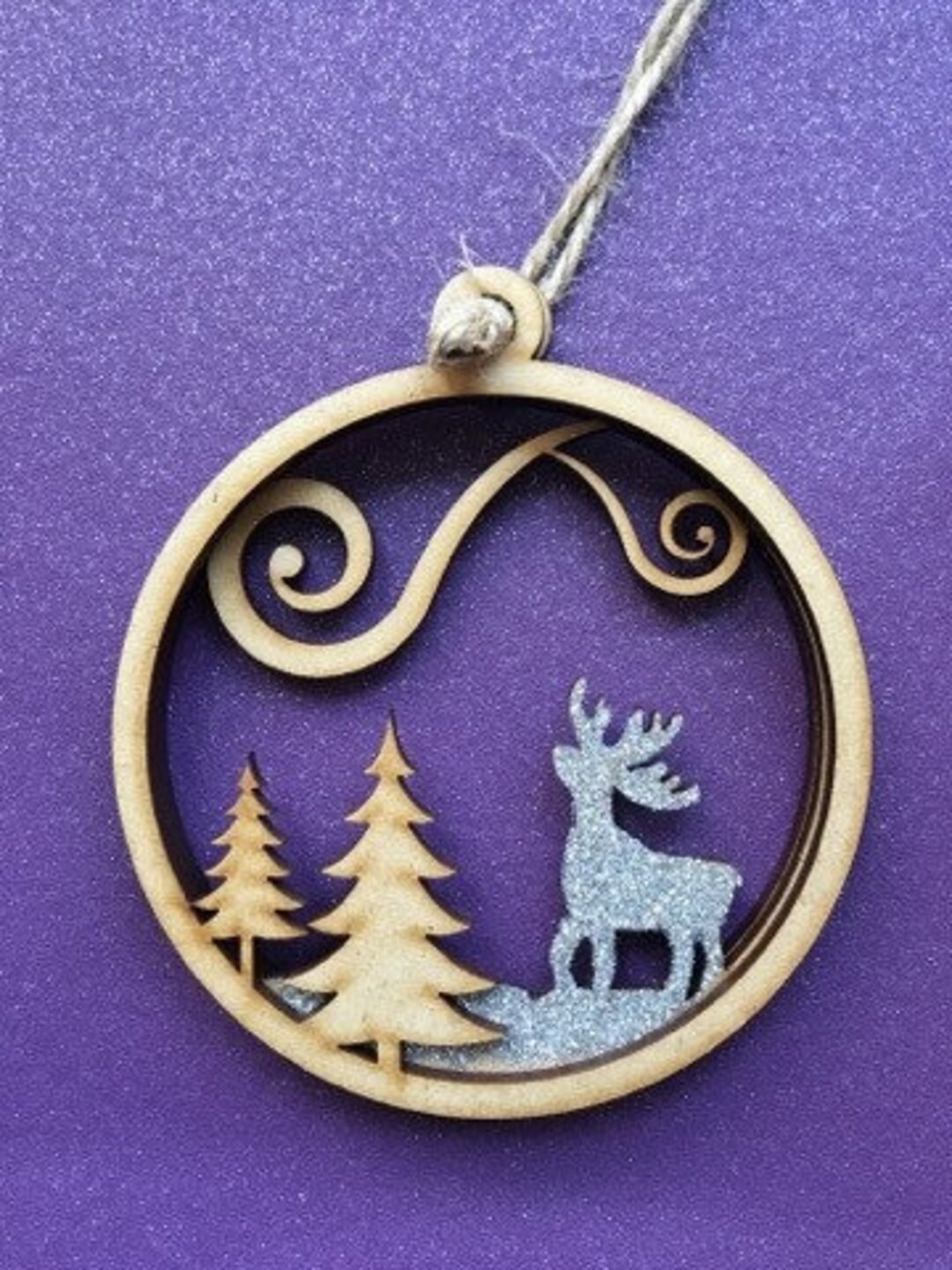 3D Laser Cut Reindeer Christmas Bauble-3mm Laser Cut Stacked MDF ...