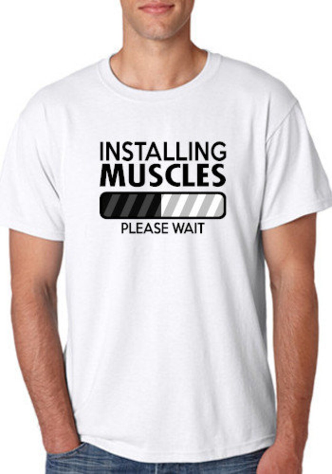 Installing Muscles T-shirt - Etsy