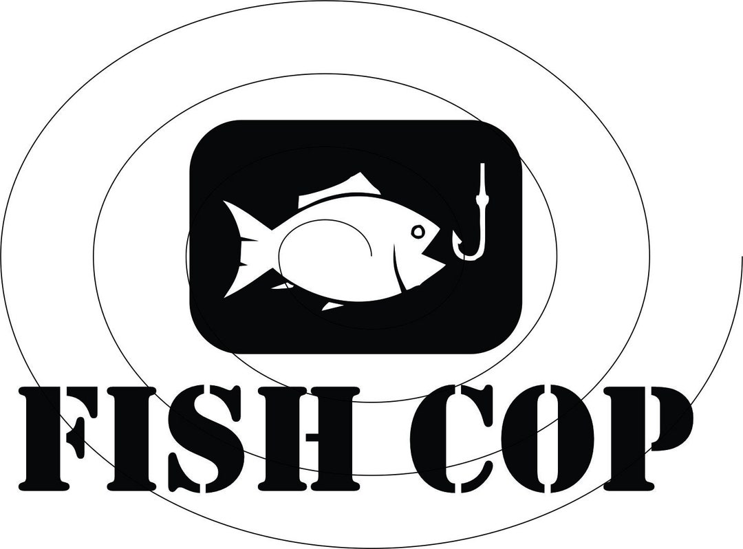 Fish Cop SVG PNG PDF Sticker Files Cut Files - Etsy