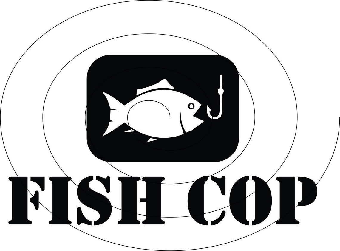 Fish Cop SVG PNG PDF Sticker Files Cut Files - Etsy