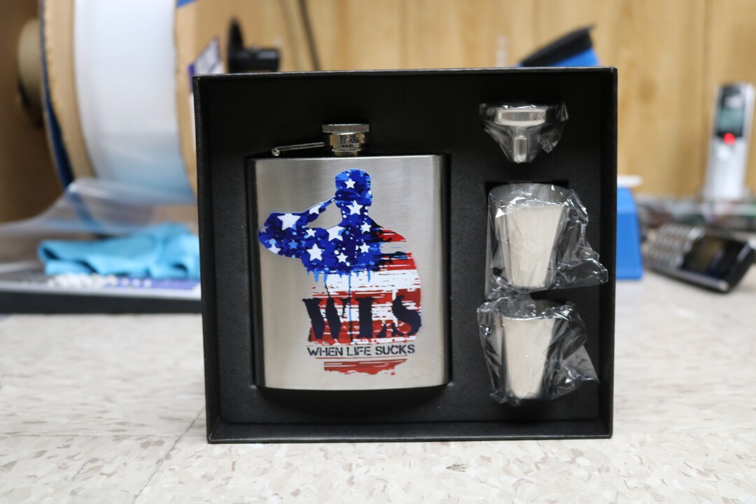 Flask Set Custom Printed With Your Logo/image/name - Etsy