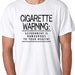 Cigarette Warning Tee Shirt - Etsy