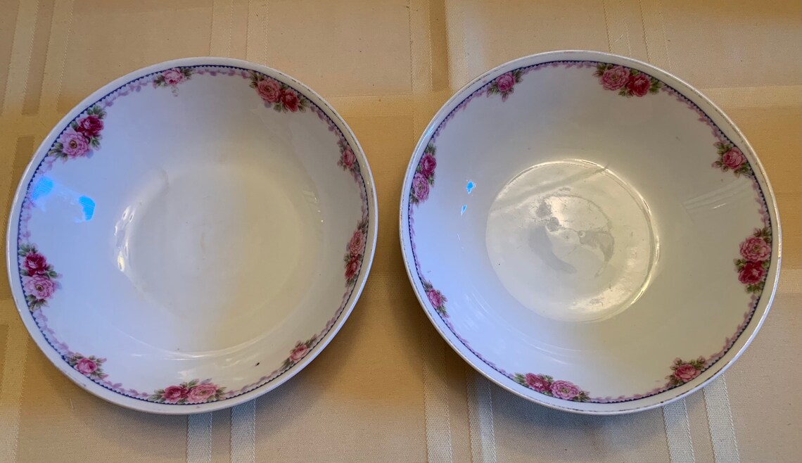 Vintage Bavarian Pink Rose Pattern china Small Bowls | Etsy
