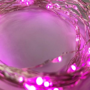Pretty Pink Fairy Lights String 5m Battery Silver Copper Wire & Candy ...