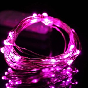 Pretty Pink Fairy Lights String 5m Battery Silver Copper Wire & Candy ...