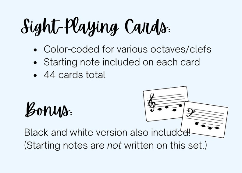 Ledger Line Sight-playing Cards - Etsy