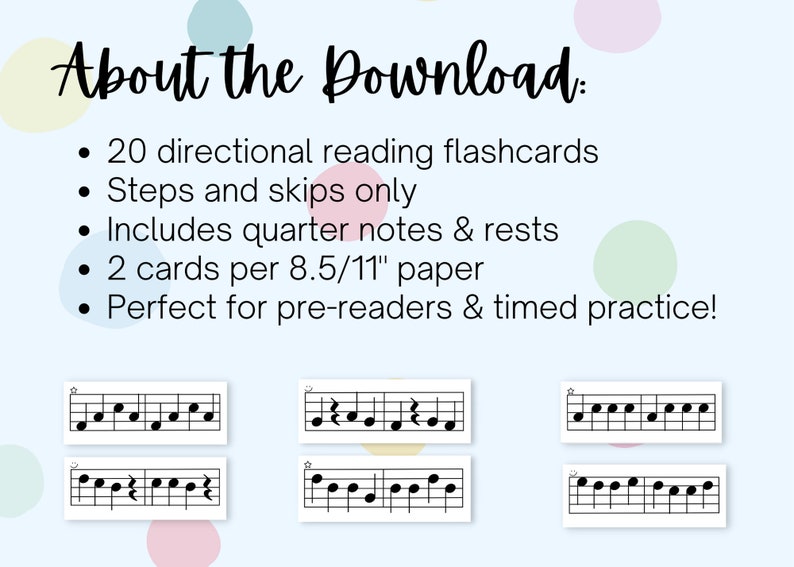 Giant Directional Reading Flashcards | Start on Any Note! - Etsy