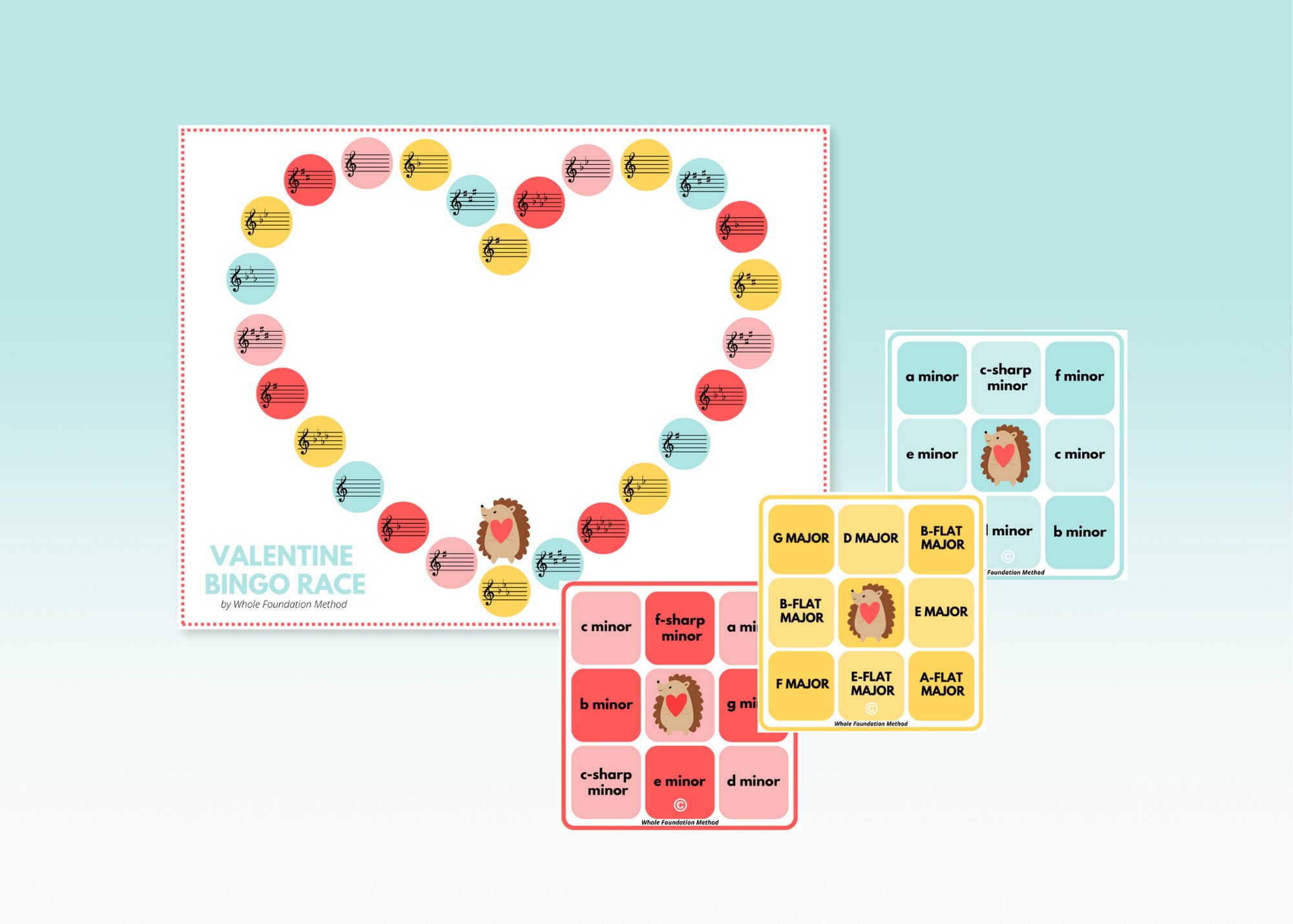 Valentine Bingo Race | Major & Minor Key Signature Game - Etsy