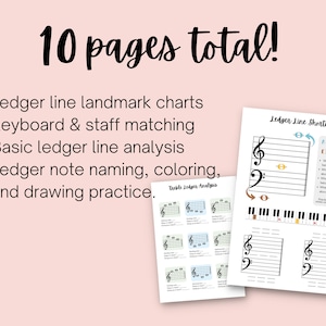 Intro to Ledger Lines | Worksheets - Etsy