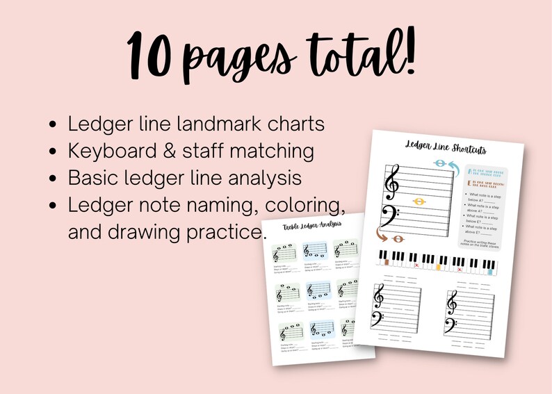 Intro to Ledger Lines | Worksheets - Etsy