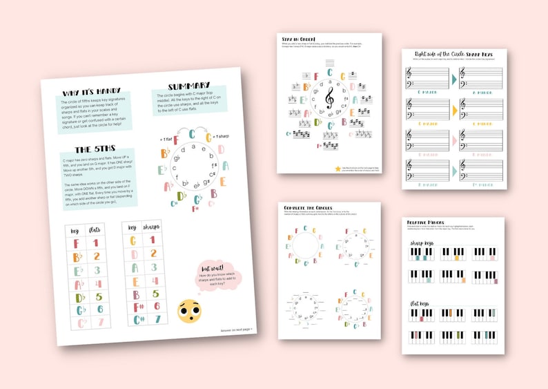 Circle of 5ths Worksheets - Etsy