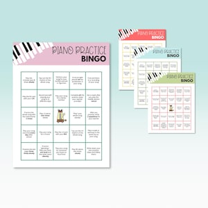 Piano Practice Bingo | Take-home Practice Charts - Etsy