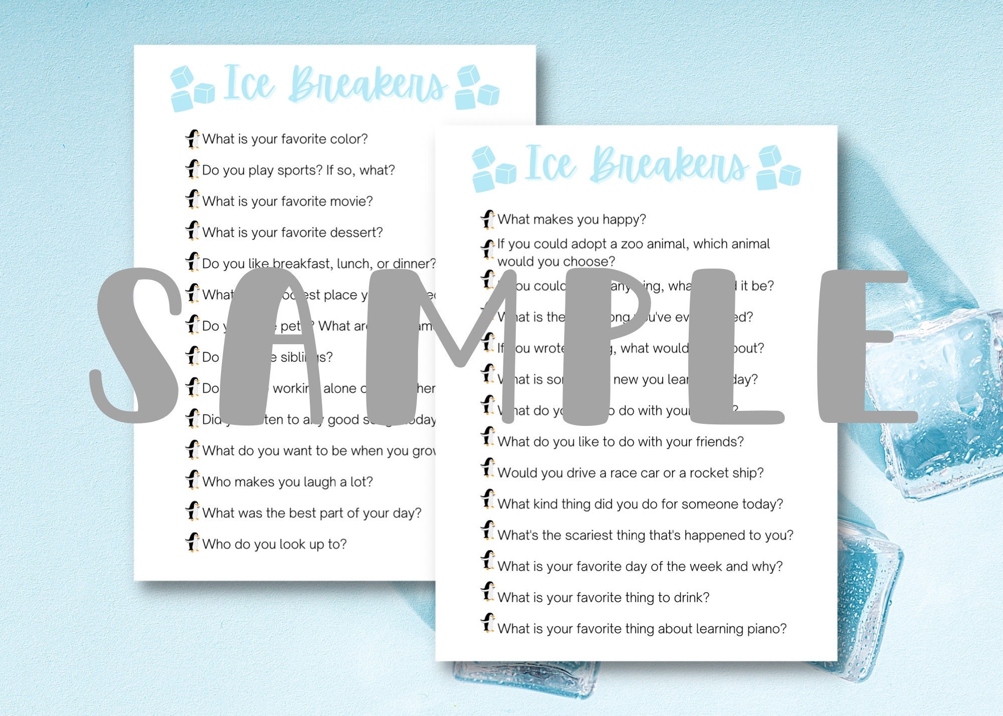 Ice Breaker Race [get-to-know-you Game] - Etsy