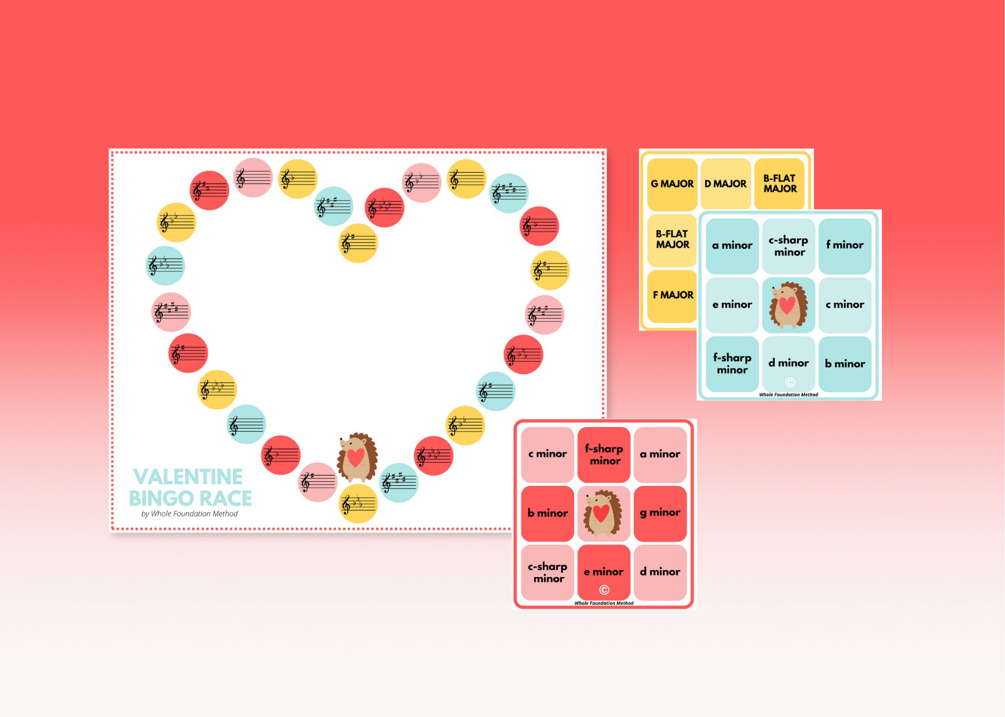 Valentine Bingo Race | Major & Minor Key Signature Game - Etsy