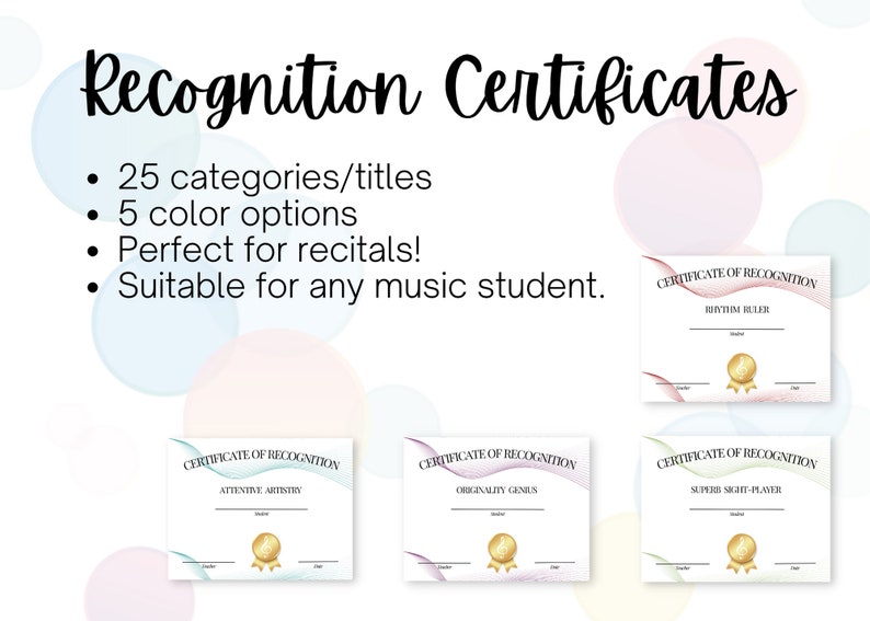 Musical Strength Recognition Certificates | Recitals & Contests - Etsy