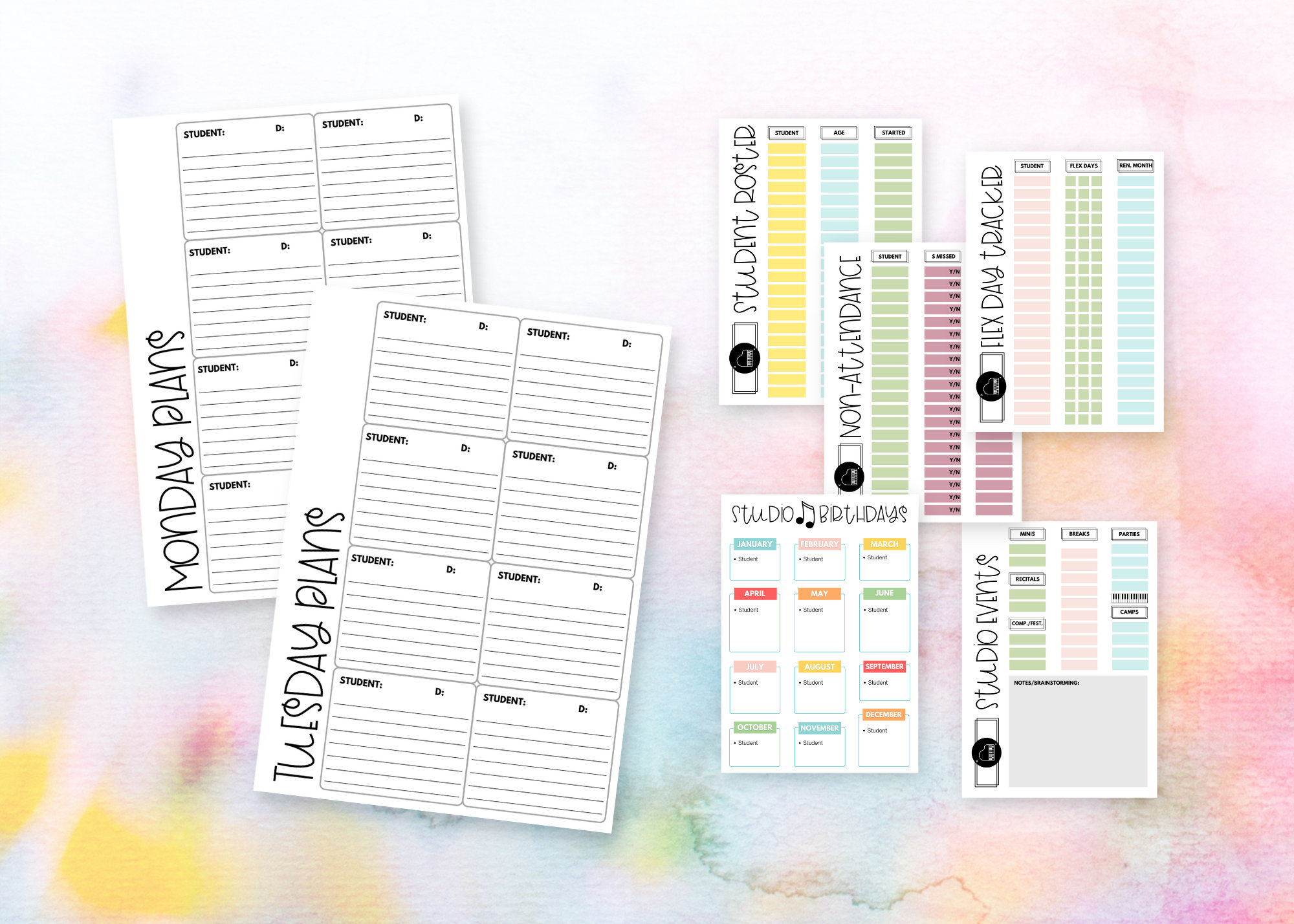 Piano Teacher Lesson Planner & Studio Organizer - Etsy