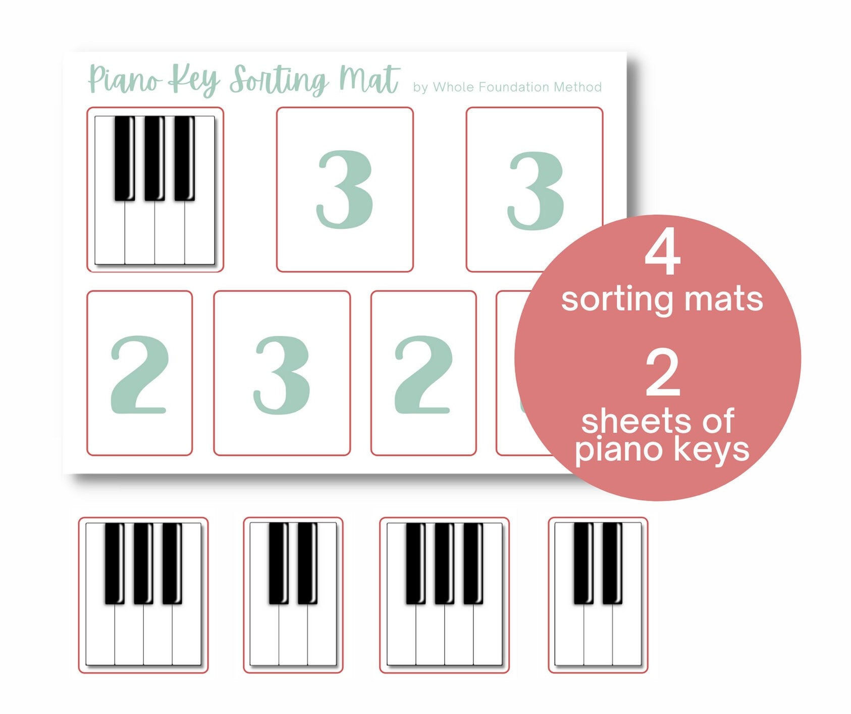 Piano Sorting Mats - Etsy