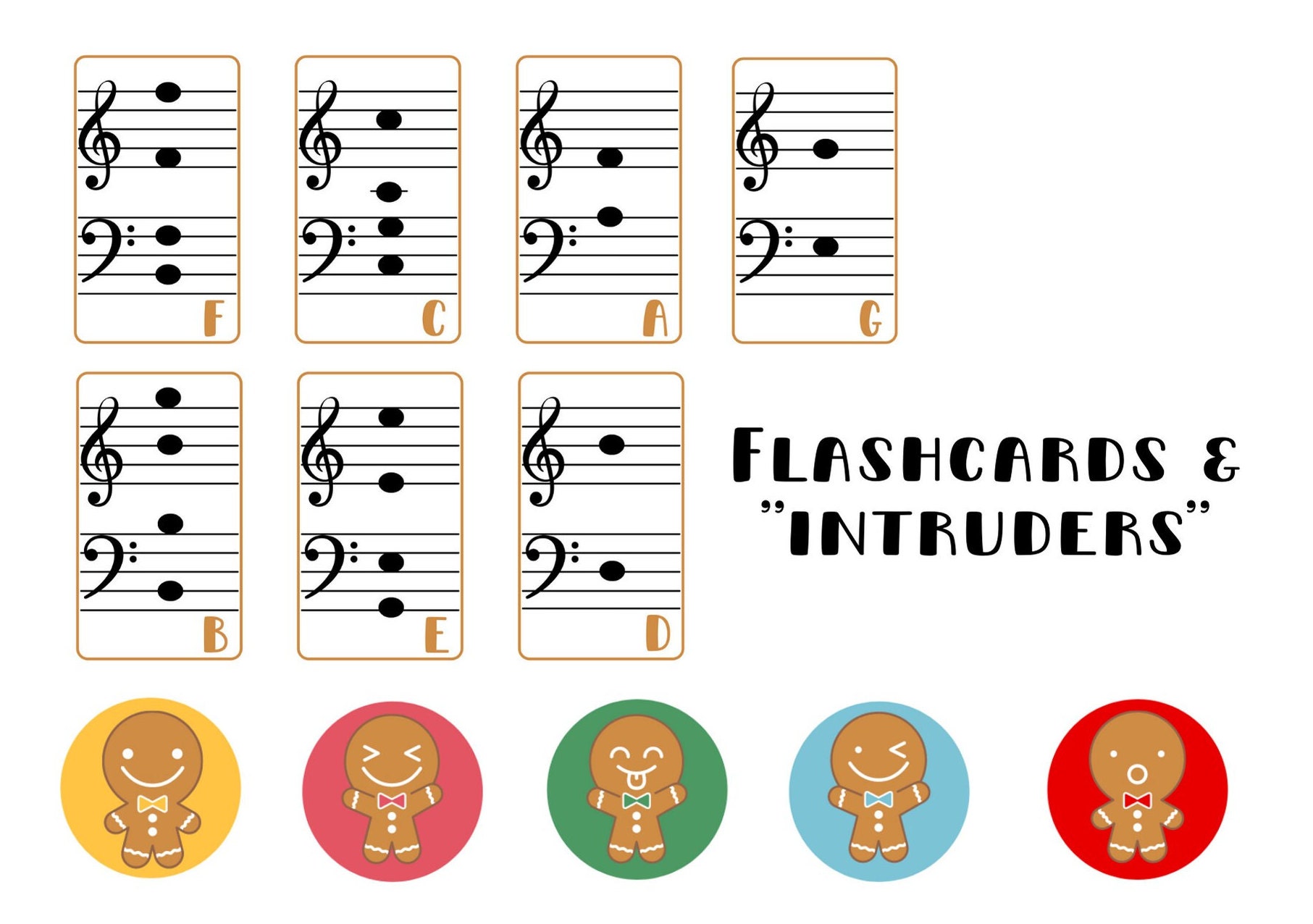 Gingerbread Intruders note-reading Game - Etsy