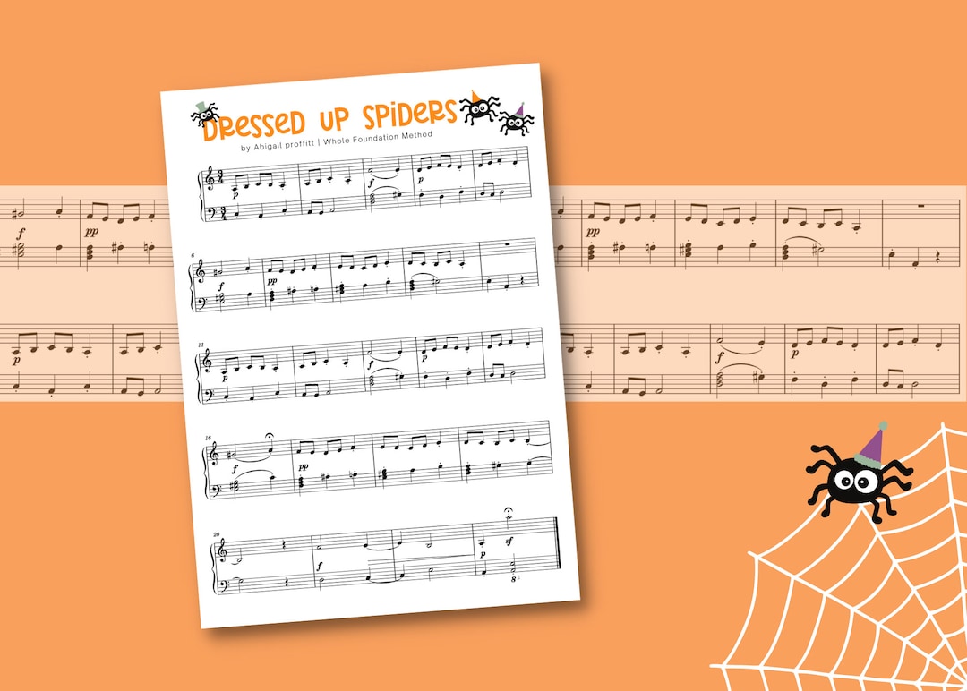 Dressed up Spiders | Late Beginner/elementary Piano Solo - Etsy