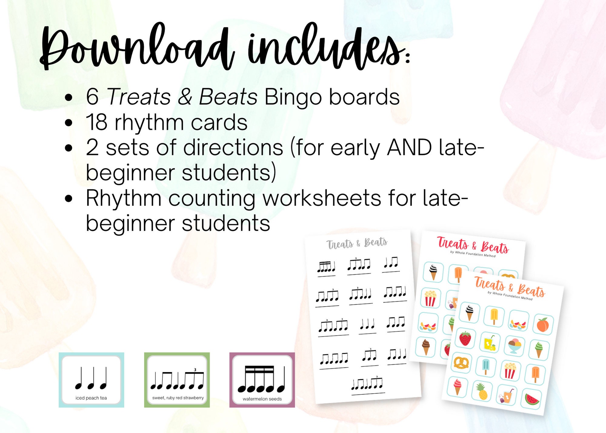 Treats & Beats Summer Rhythm Bingo - Etsy