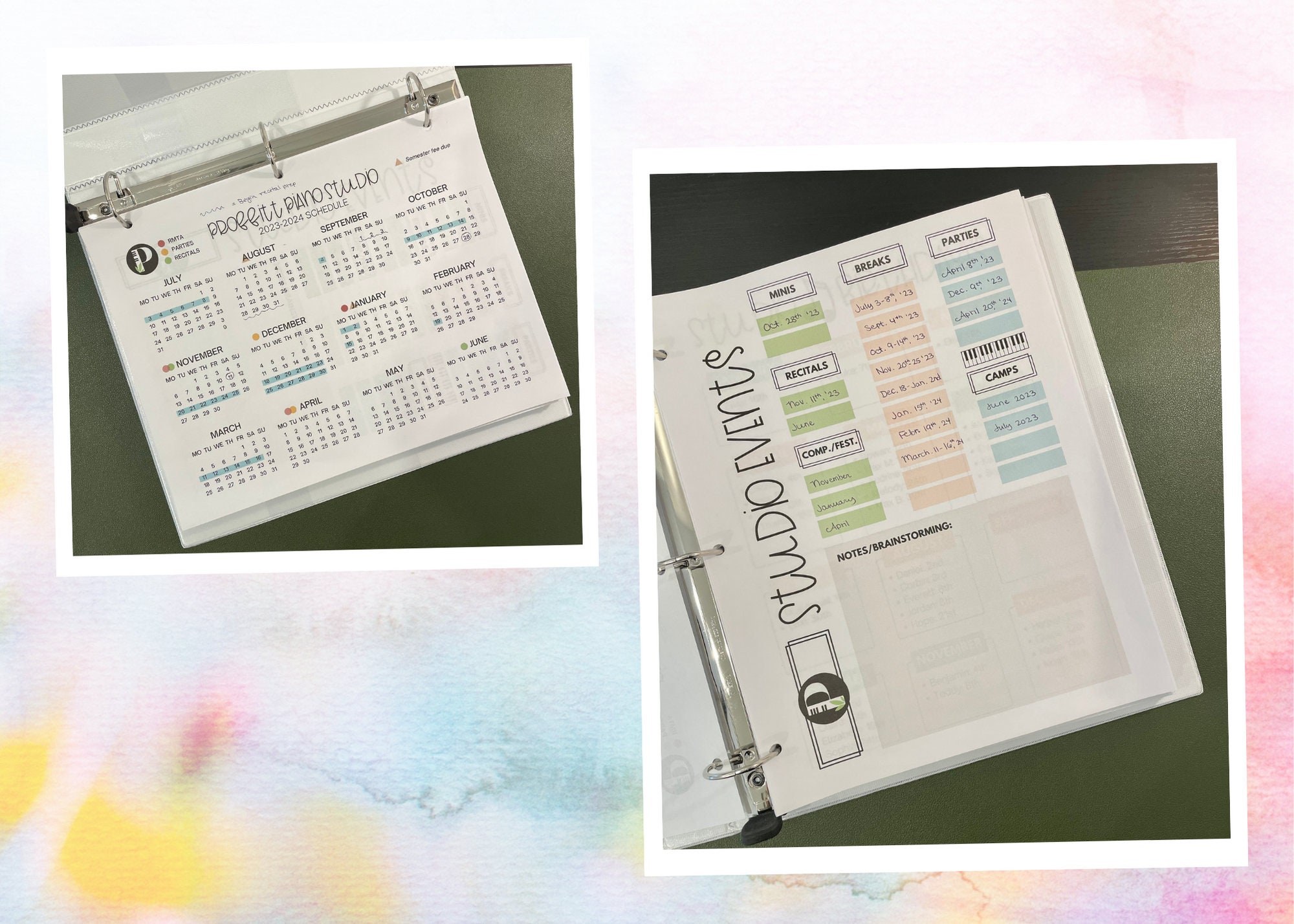 Piano Teacher Lesson Planner & Studio Organizer - Etsy