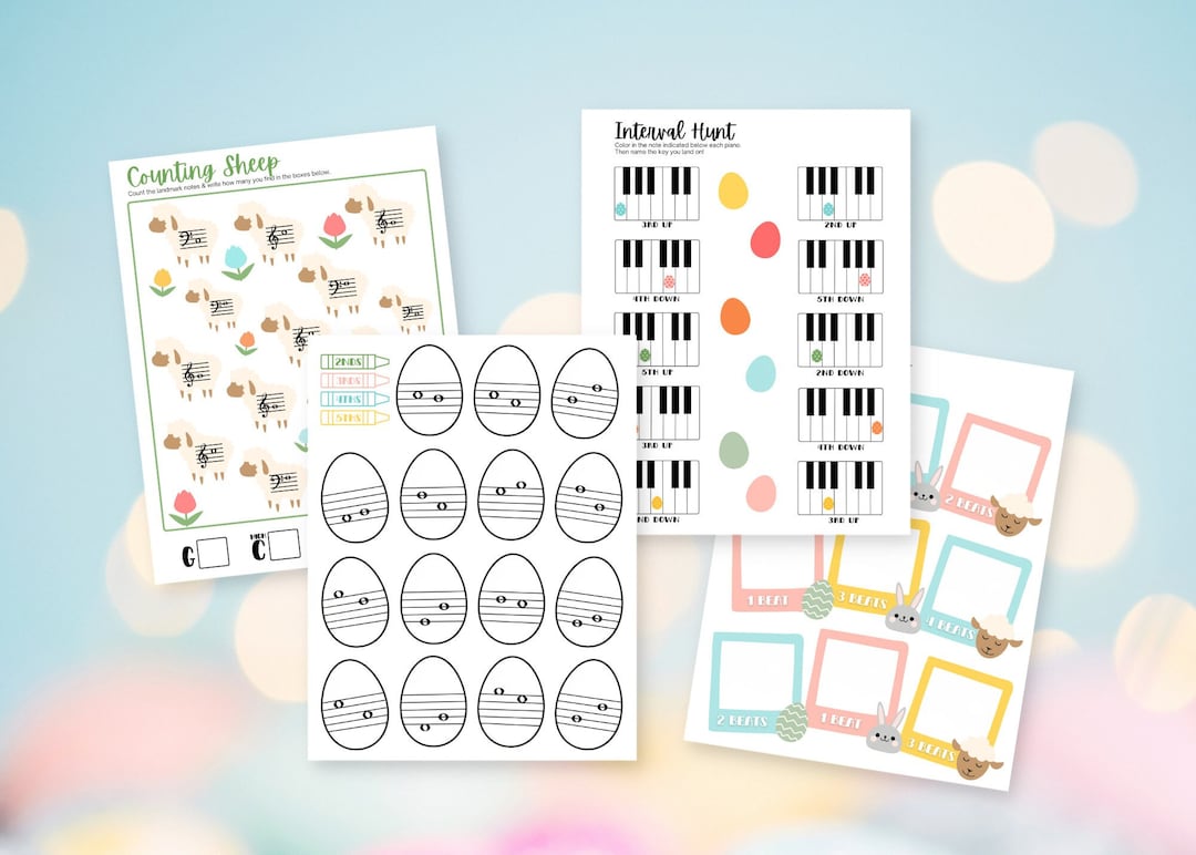 Easter Fun Pack | 4 Theory Worksheets - Etsy