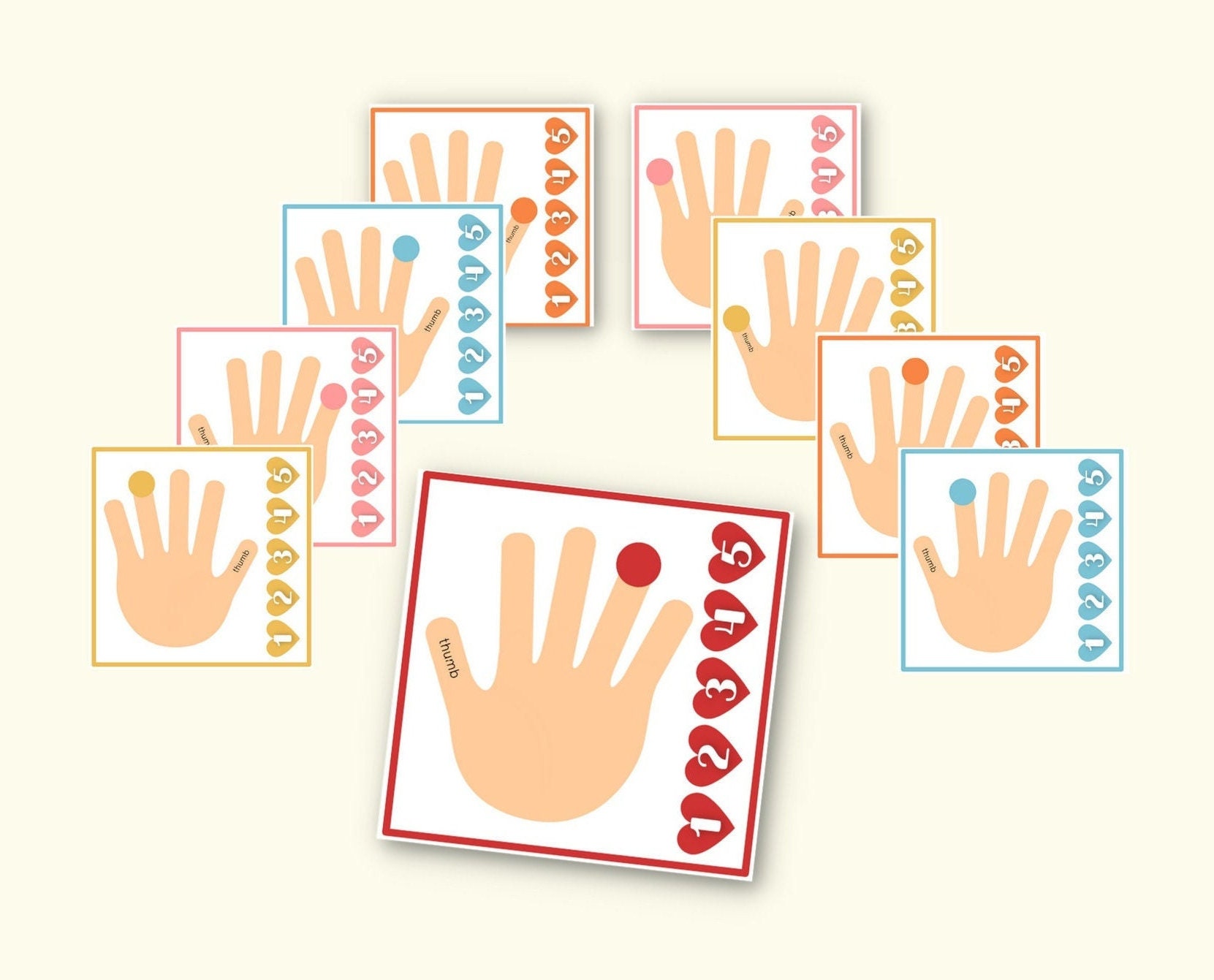 Finger-number Clip Cards - Etsy