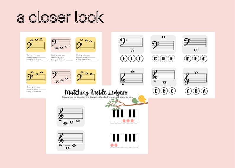 Intro to Ledger Lines | Worksheets - Etsy