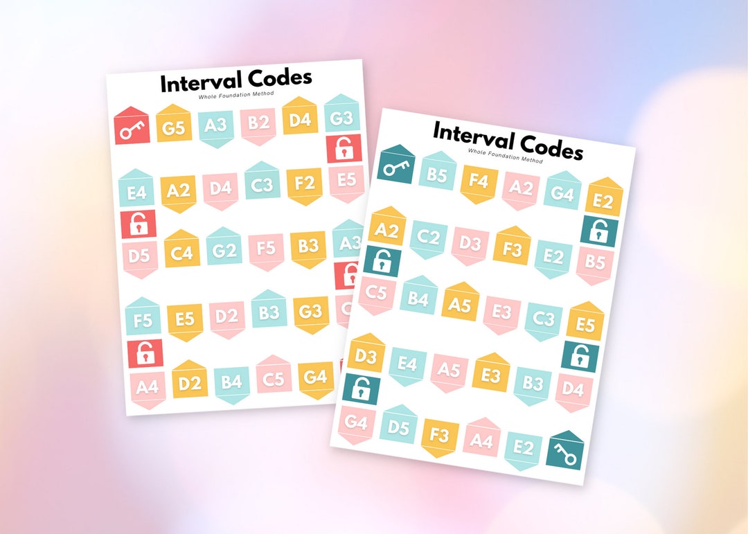 Interval Codes | 2nds-5ths Memory Game - Etsy