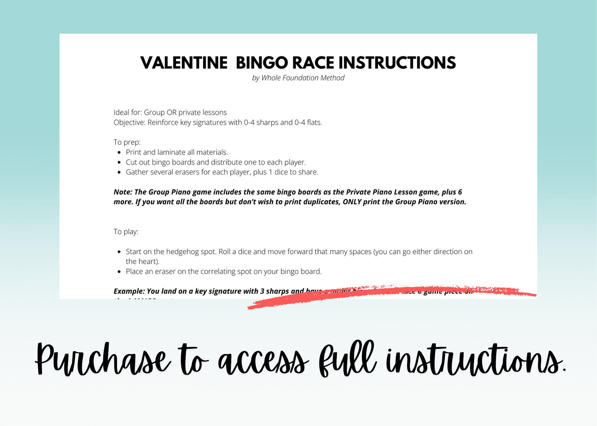 Valentine Bingo Race Major & Minor Key Signature Game - Etsy