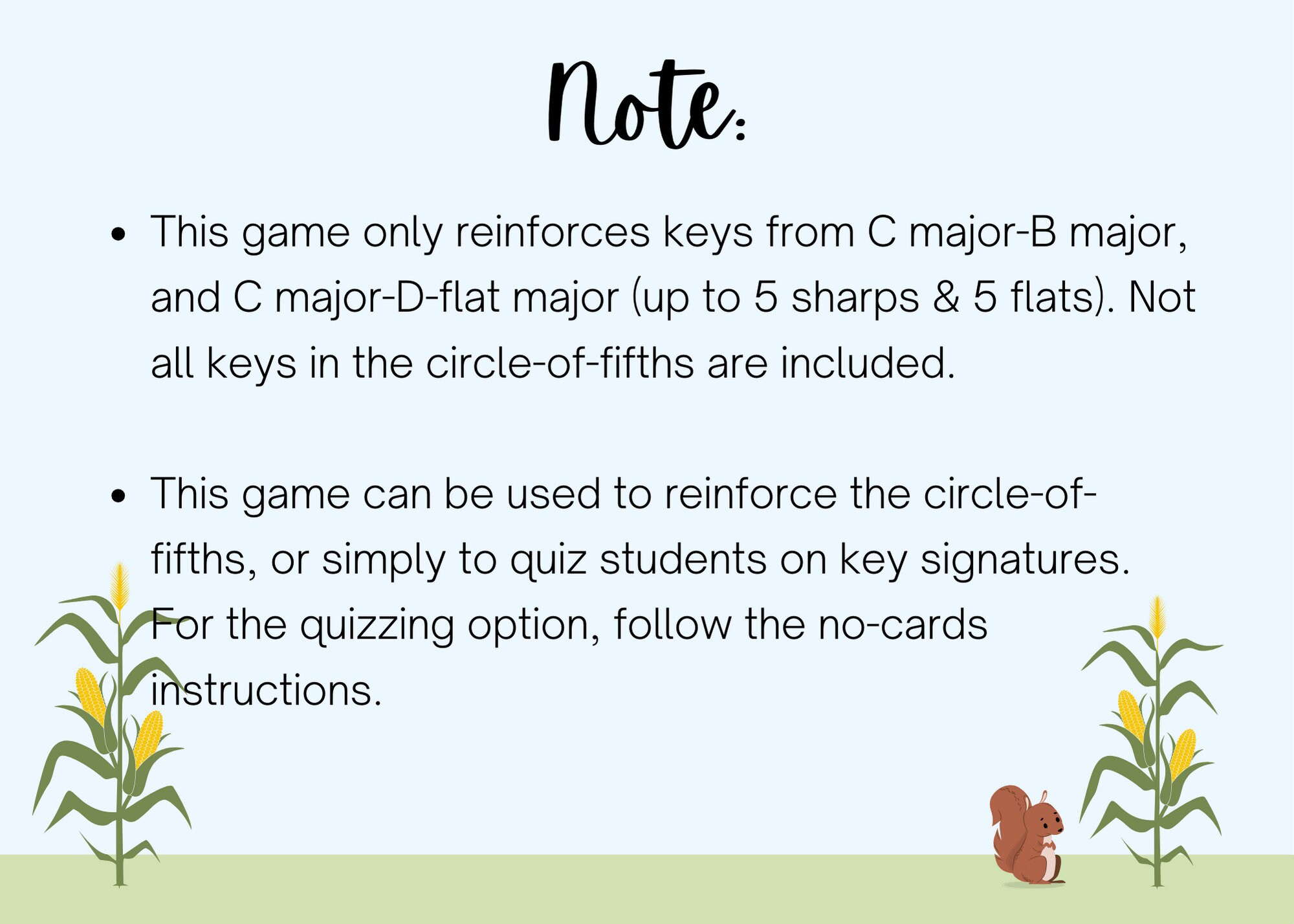 Corn Maze | Circle of 5ths & Key Signature Game - Etsy