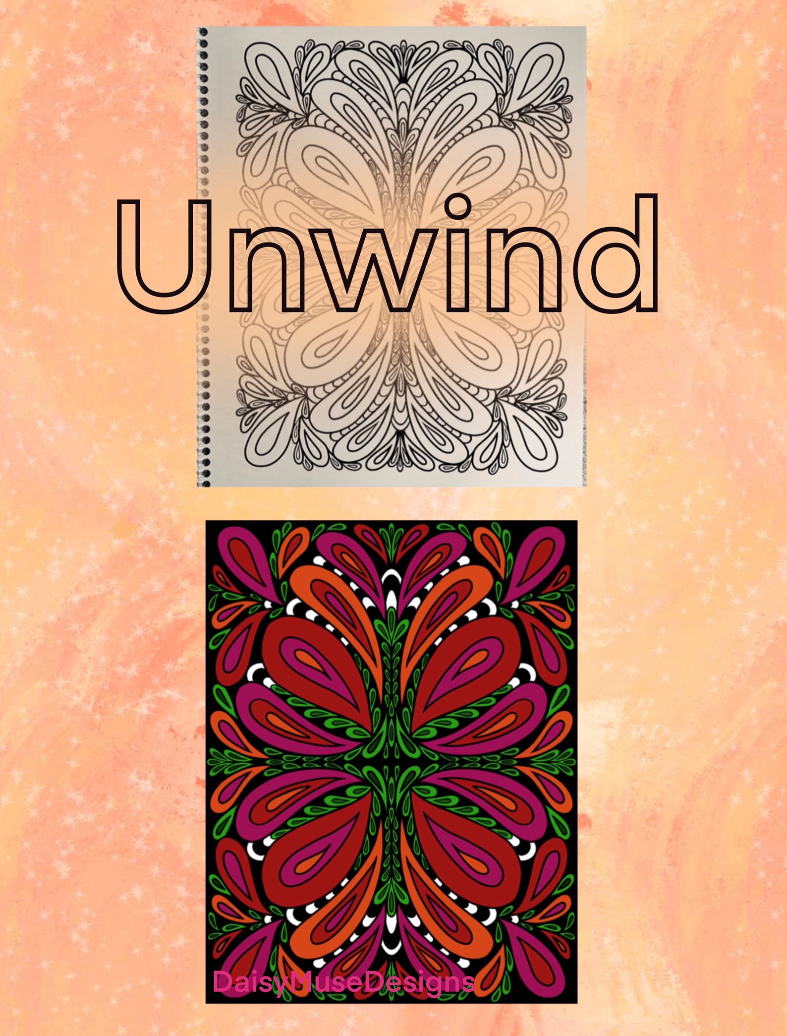 Unwind Adult Coloring Book - Etsy