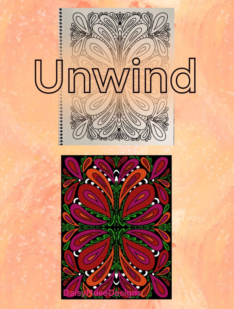 Unwind Adult Coloring Book - Etsy