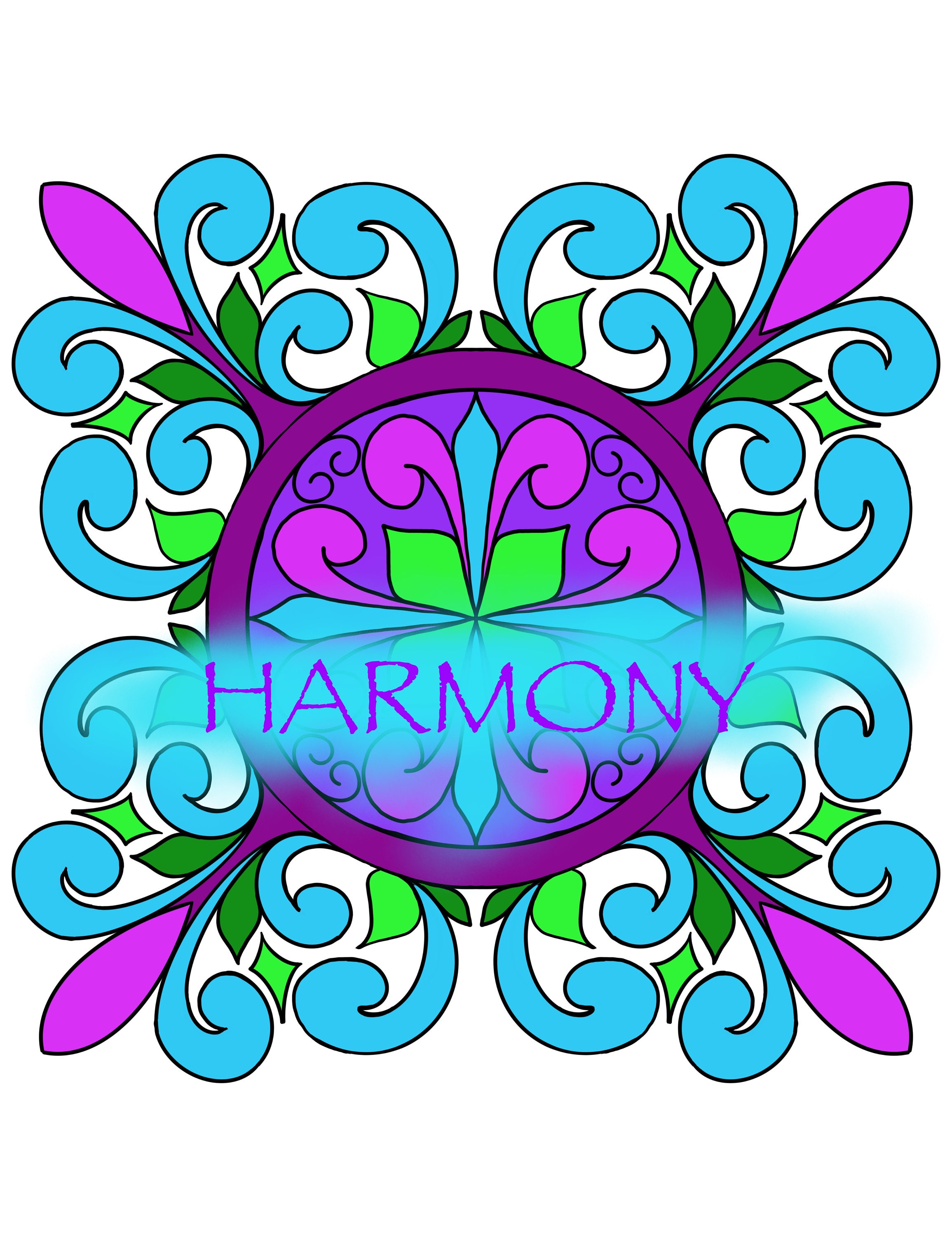 Harmony Adult Coloring Book Coloring Book Stress Relief | Etsy