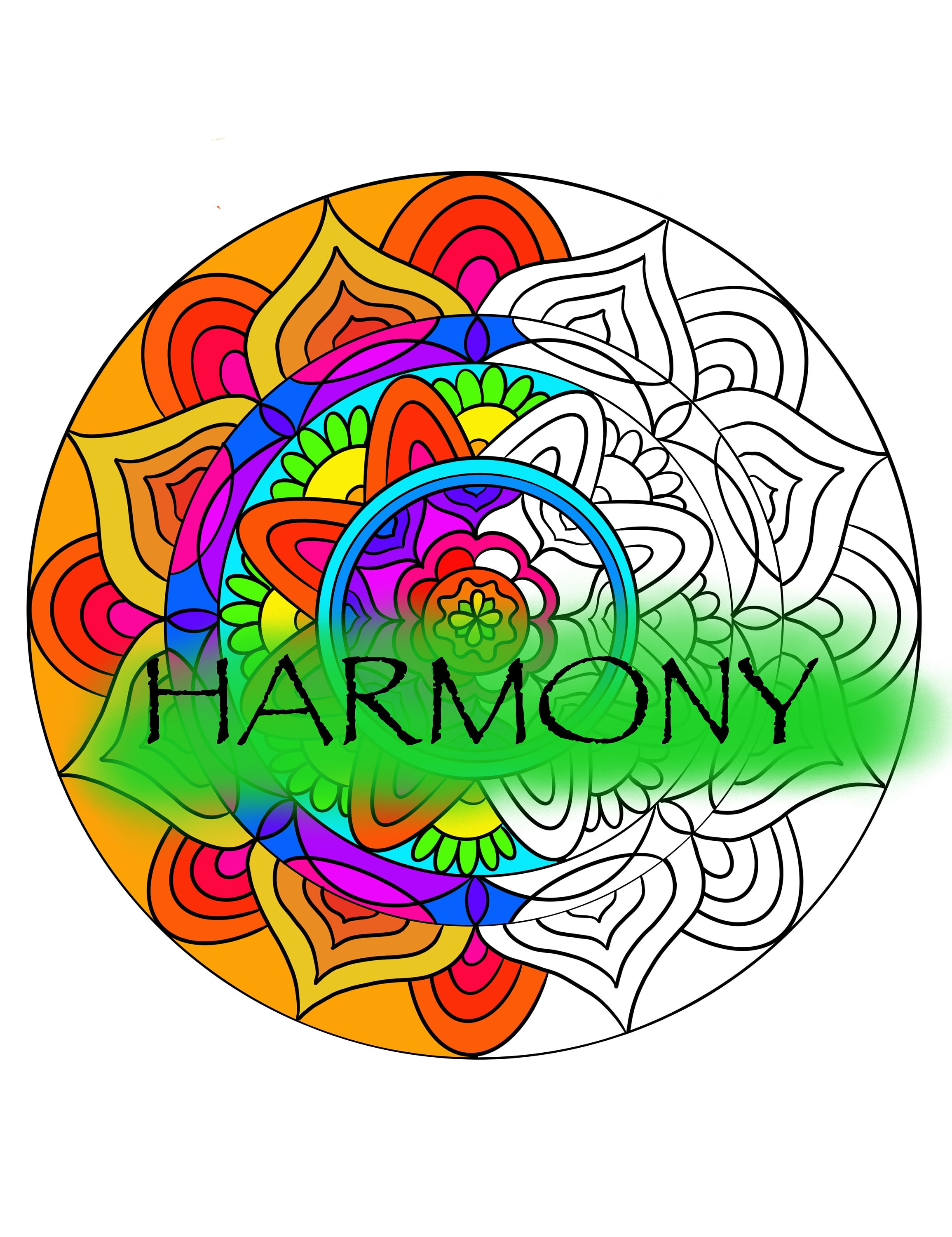 Harmony Adult Coloring Book Coloring Book Stress Relief | Etsy