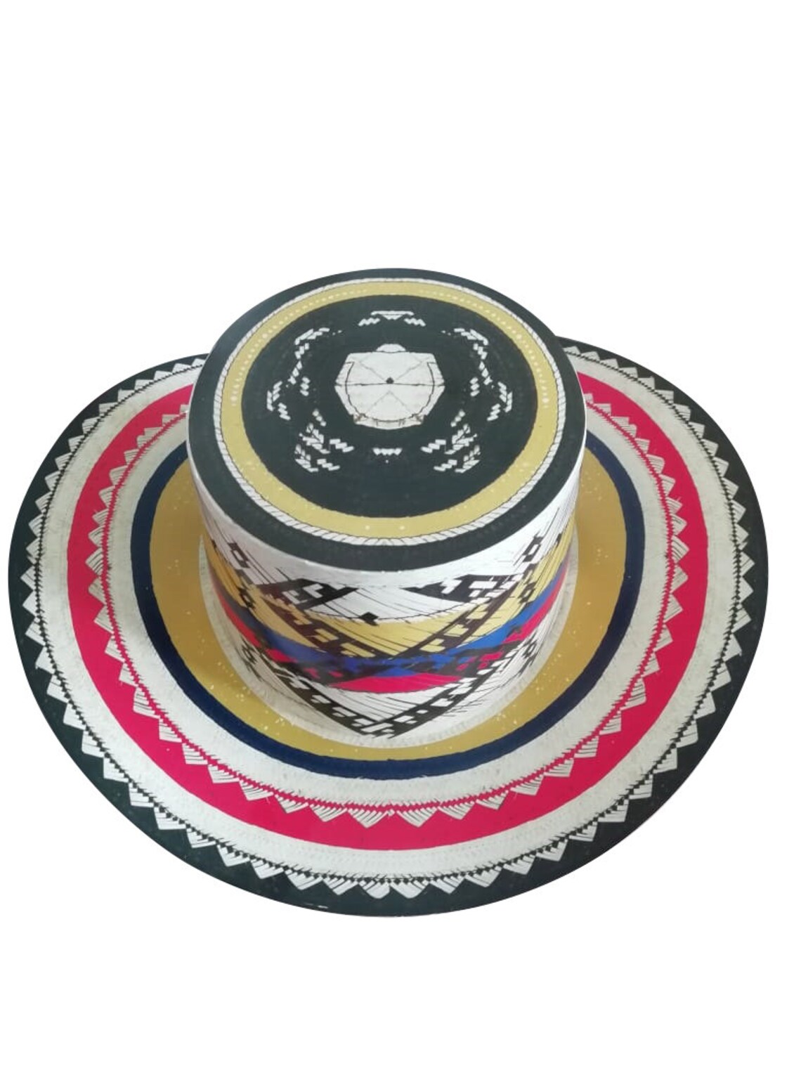 6 Pack Tri-color Vueltiao Colombian Hat Made of Cardboard for - Etsy